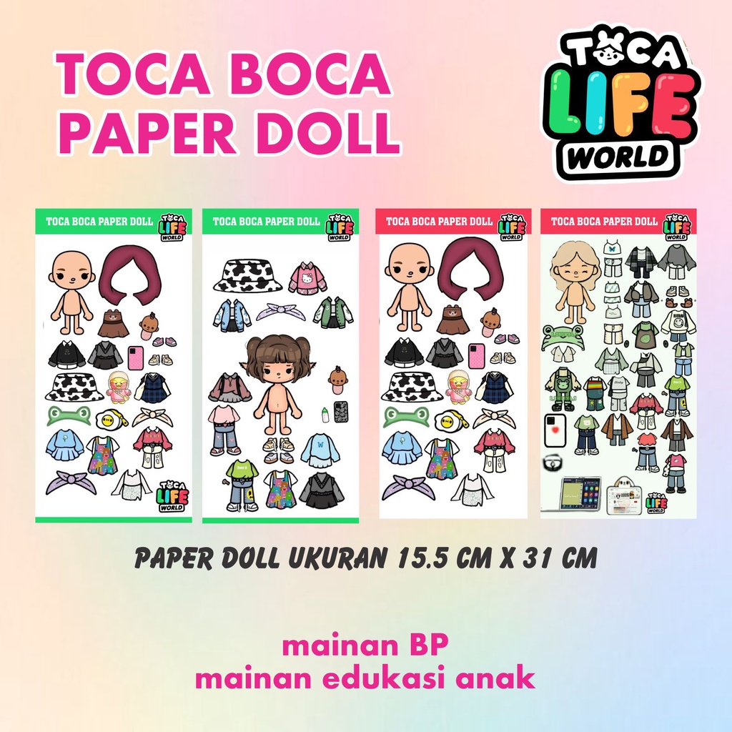 Jual paper doll toca boca / paper doll aksesoris / mainan paper doll ...