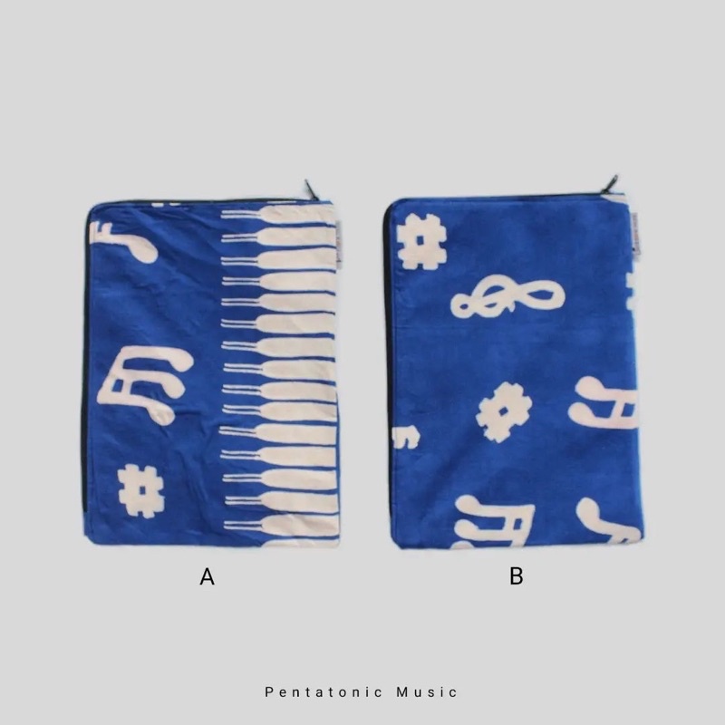 Jual Blue Music File Bag Tempat Kertas Partitur motif Musik Pentatonic ...