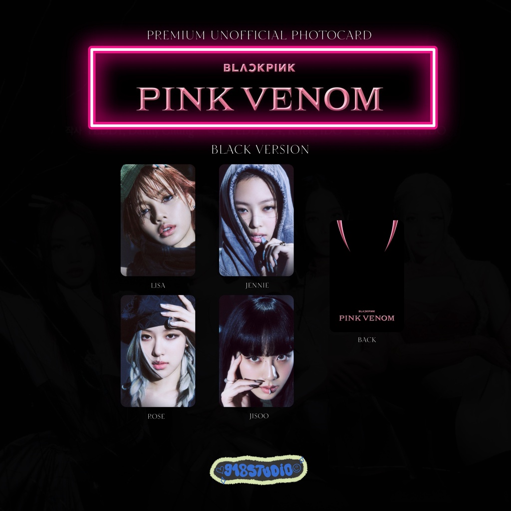 Jual BLACKPINK Pink Venom Black Version Unofficial Photocard Fanmade ...