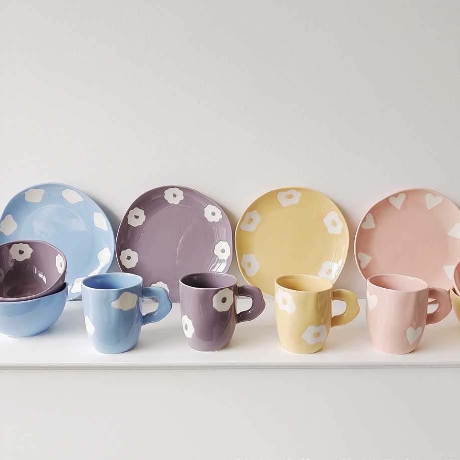 Jual Set Gelas Piring Keramik / Set Gelas Piring Aesthetic / Teacup ...