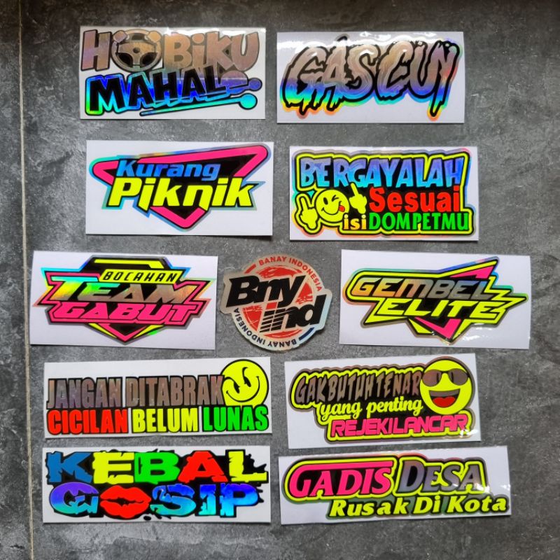 Jual STICKER Stiker GEMBEL ELITE TEAM GABUT KURANG PIKNIK DLL Cutting ...