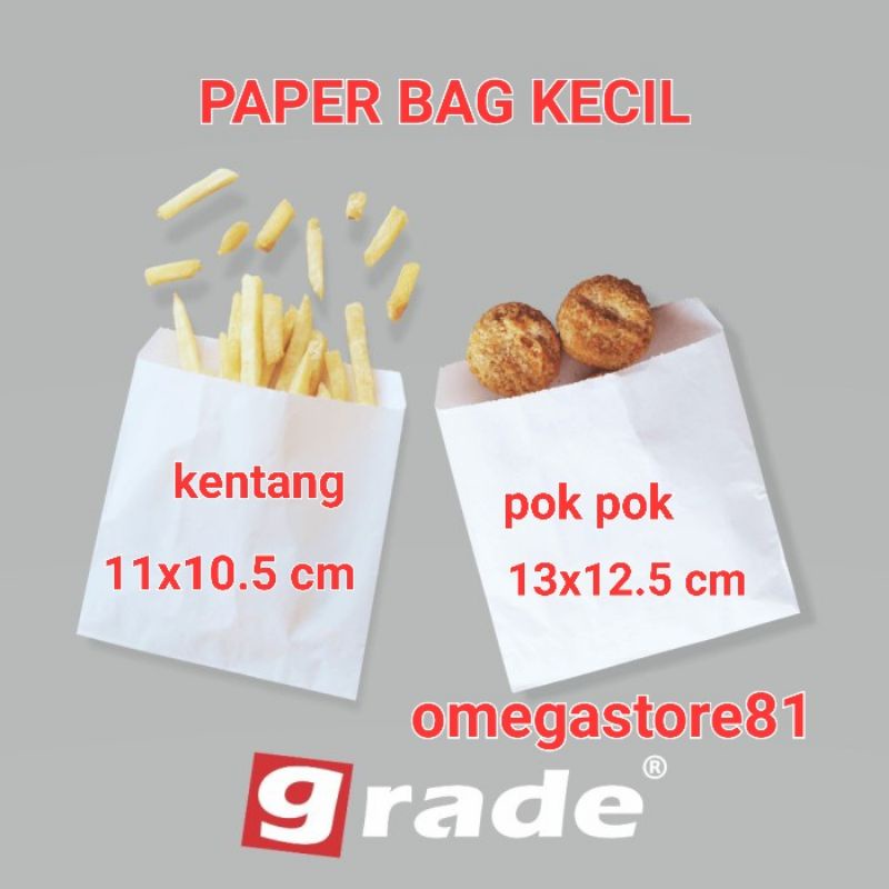 Jual paper bag kecil grade pok pok 13x12.5 cm kentang 11x10.5 cm ...