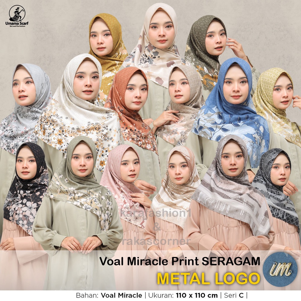 Jual UMAMA SCARF SERAGAM Voal Miracle Printing Laser Cut Metal Logo ...
