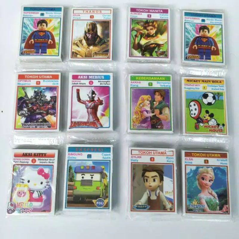 Jual Mainan Anak kwartet DG gambar gambaran karakter kartun mainan ...