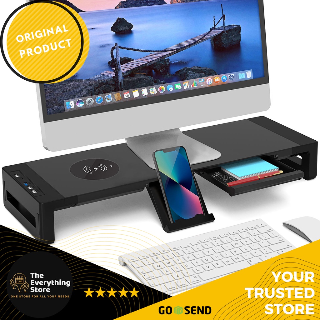Jual Stand table monitor with wireless charger PREMIUM | Shopee Indonesia