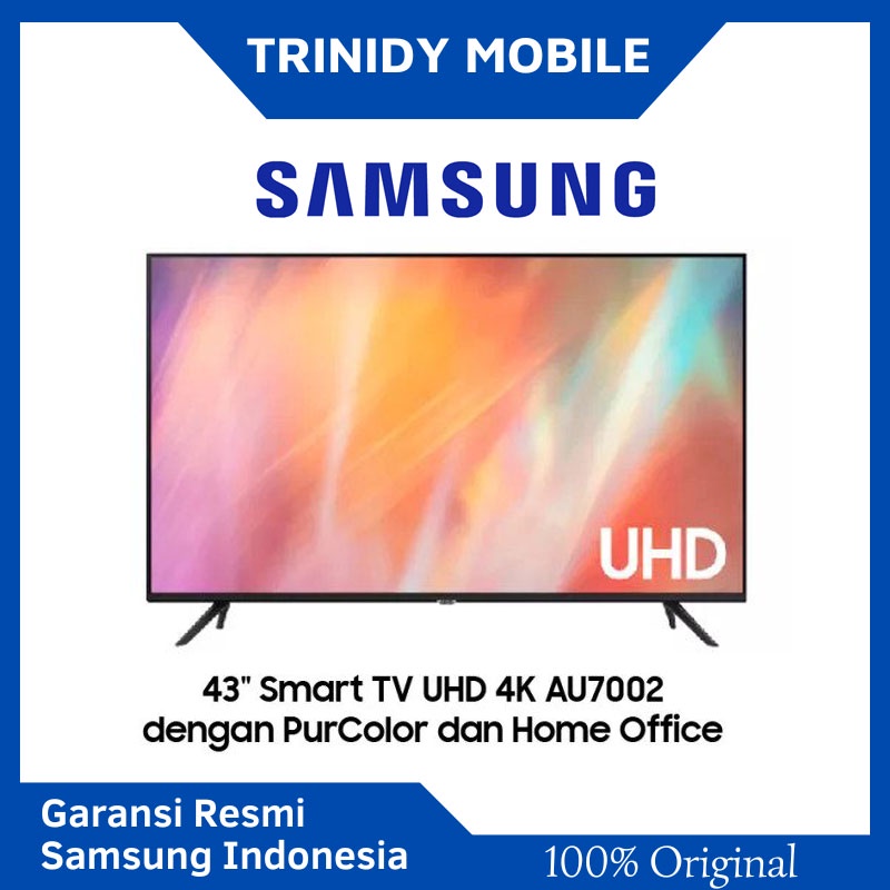 Jual Samsung Smart TV 43 inch 4K UHD AU7002 with PurColor dan Home Offiice | Shopee Indonesia