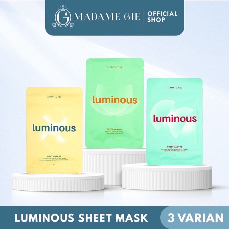 Jual MADAME GIE LUMINOUS SHEET MASK | Shopee Indonesia