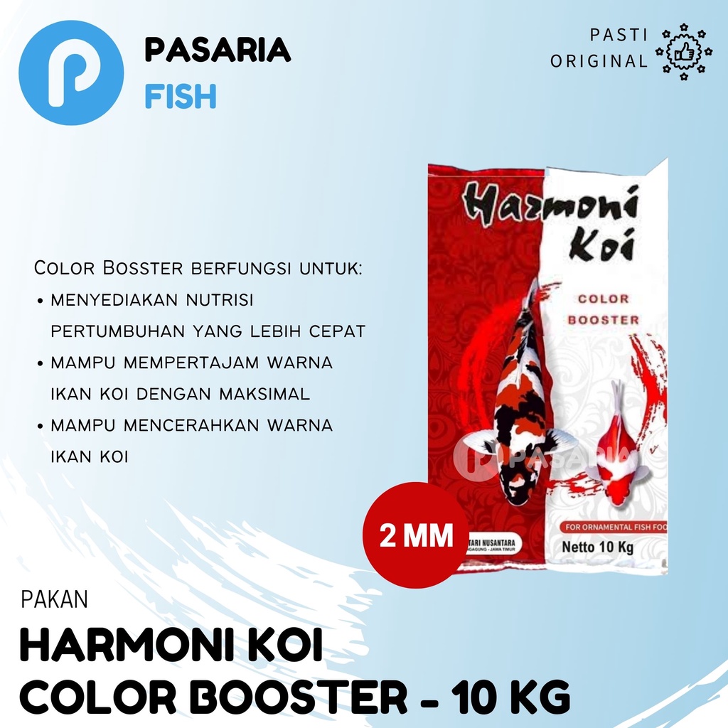 Jual HARMONI KOI COLOR BOOSTER 10Kg 2mm Meningkatkan Warna Ikan Pelet ...