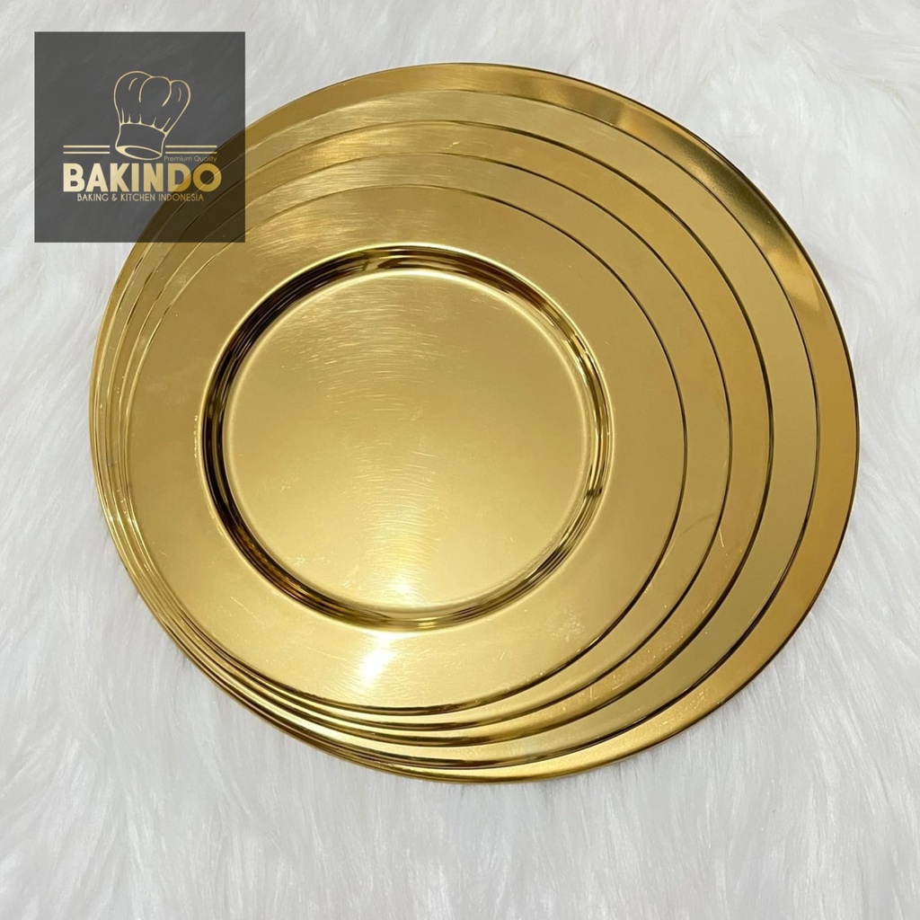 Jual KINGSBAKEWARE Piring Dekorasi Mirror Polish / Piring Europa Gold ...