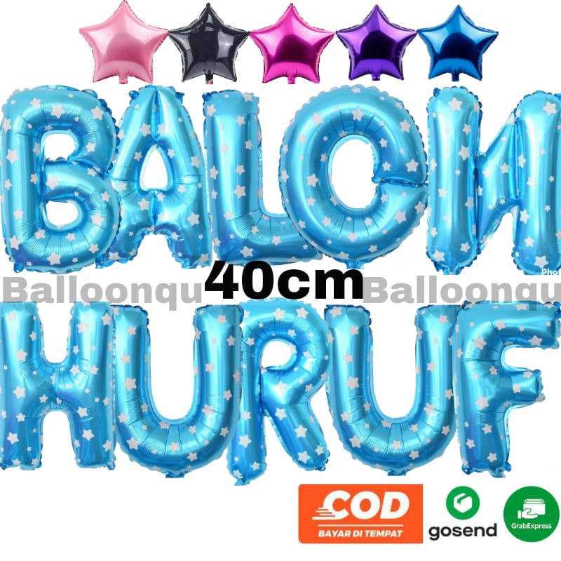 Jual [40CM] BALON HURUF BIRU ALPHABET A-Z / BALON ANGKA HURUF | Shopee ...