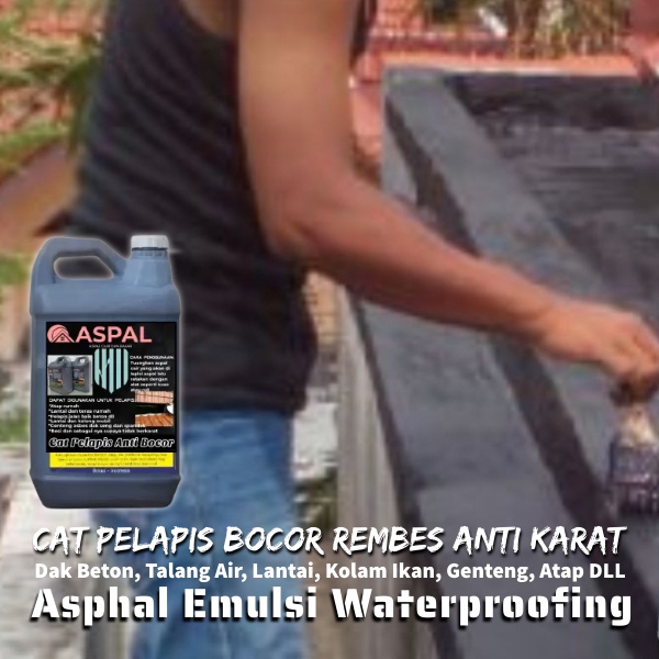 Jual aspal cair waterproof 5kg cat pelapis anti bocor dak beton atap ...