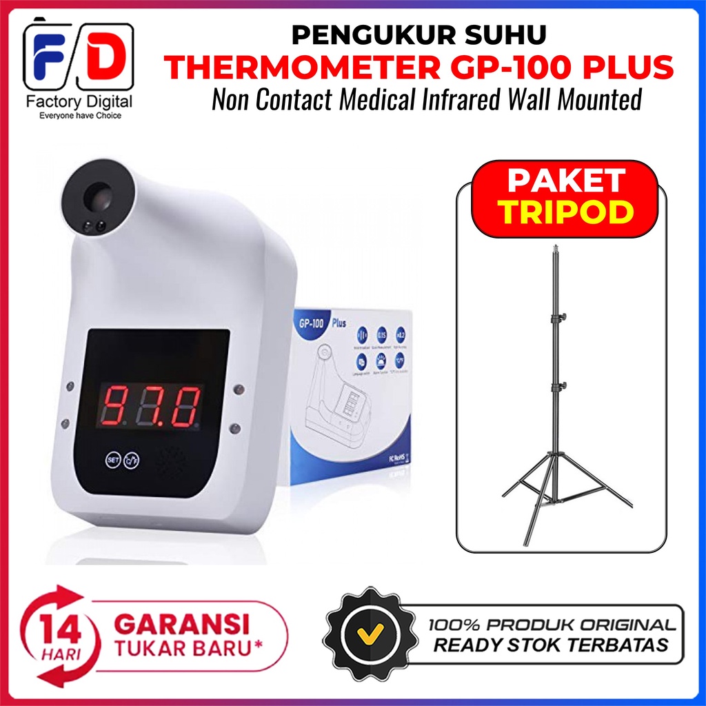 Jual Thermometer Infrared GP-100 Plus GP100 Termometer Dinding Otomatis ...