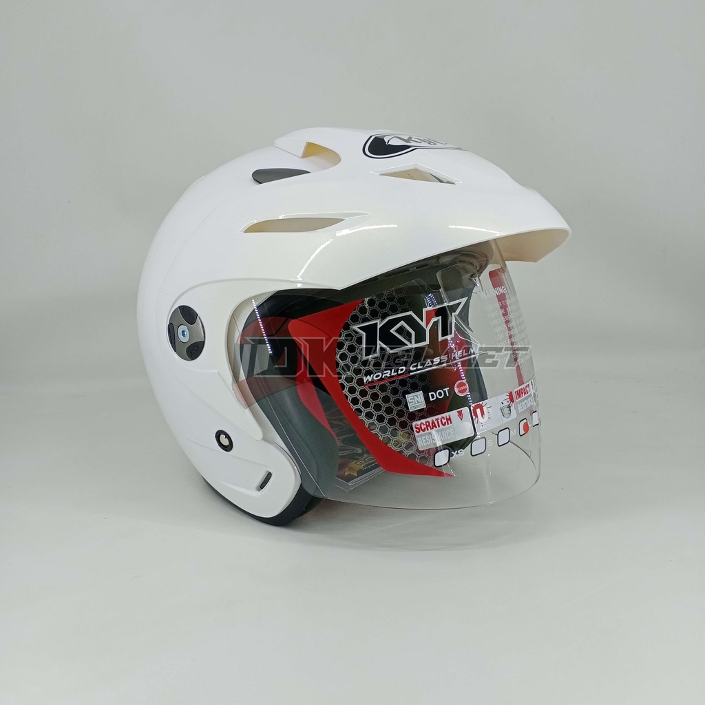 Jual HELM KYT ROMEO SOLID WHITE GOLD MET GLOSS ORIGINAL | HALF FACE ...