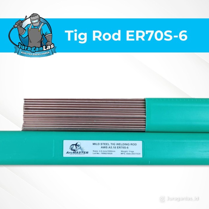 Jual Kawat Kawat Las Argon/Tig Rod/ Filler Besi Er70S-6 Diameter 2.4Mm ...