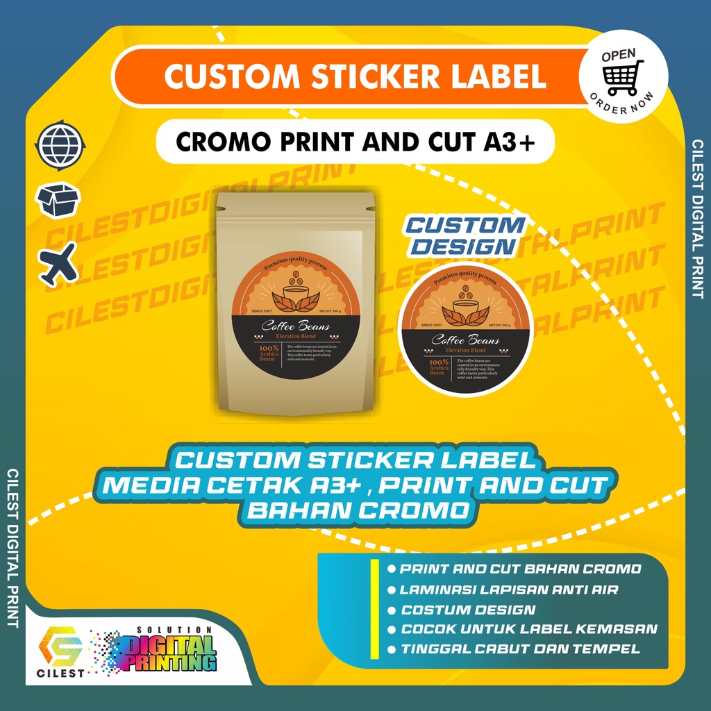 Jual COSTUM STICKER LABEL CROMO A3 PRINT AND CUT , FULL COLOR | Shopee ...
