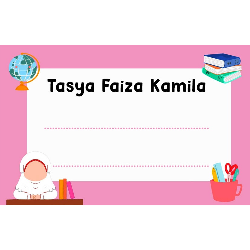 Jual STICKER LABEL NAMA CUSTOM NAMA TEMA SEKOLAH BACK TO SCHOOL ...