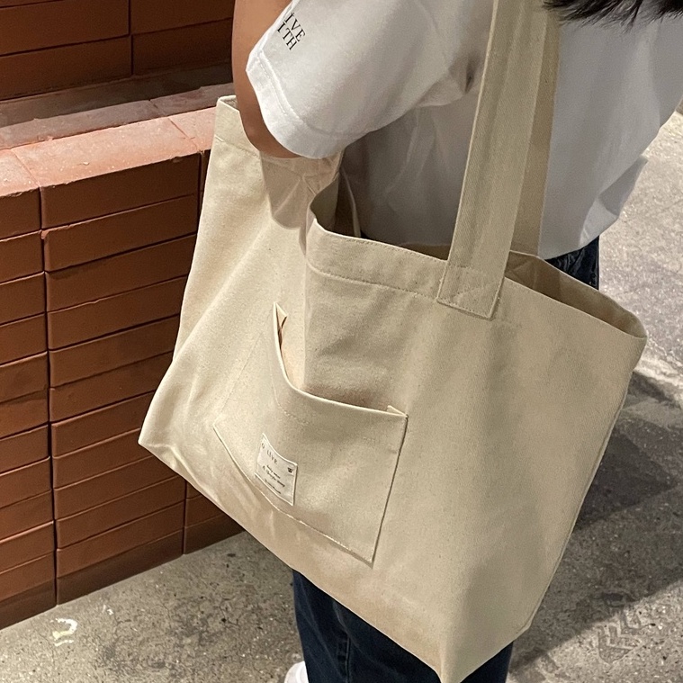Jual OLIVEWITH Basic Tote Bag / Tas Sekolah Kampus Kerja Laptop Travel | Shopee Indonesia