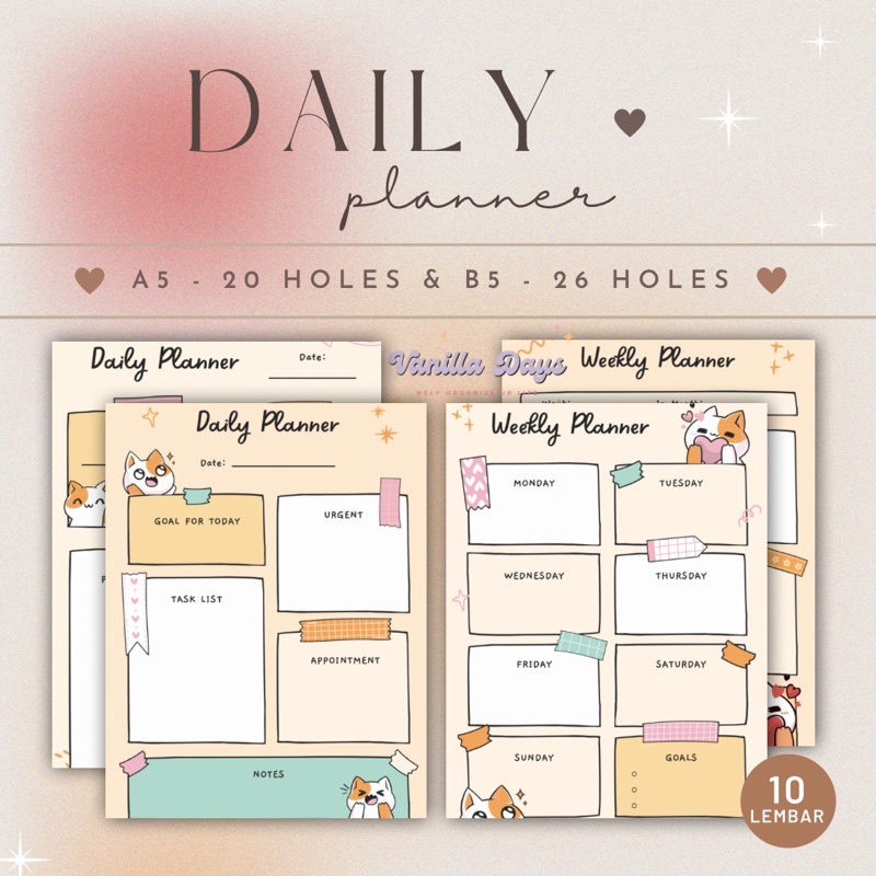 Jual [𝟎𝟎𝟐𝟏] Daily Planner Agenda Memo Notes Monthly Weekly Check List ...