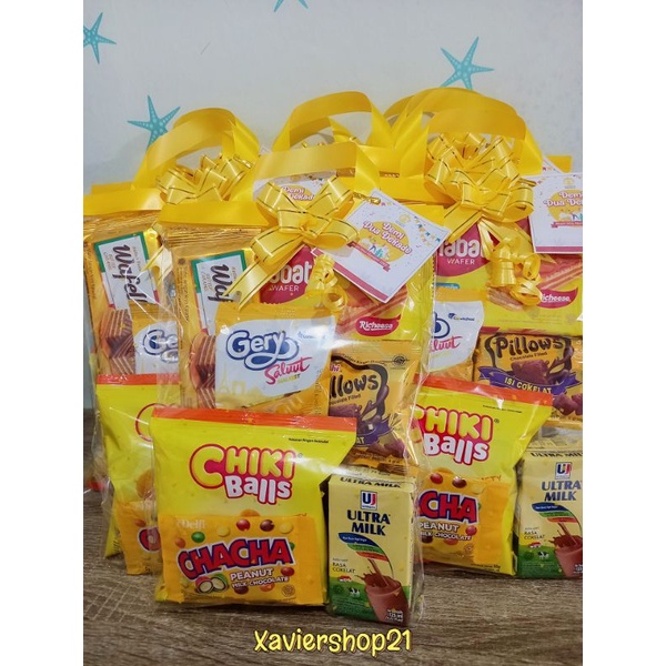 Jual Paket snack ultah anak tema KUNING (FREE CARD) | Shopee Indonesia
