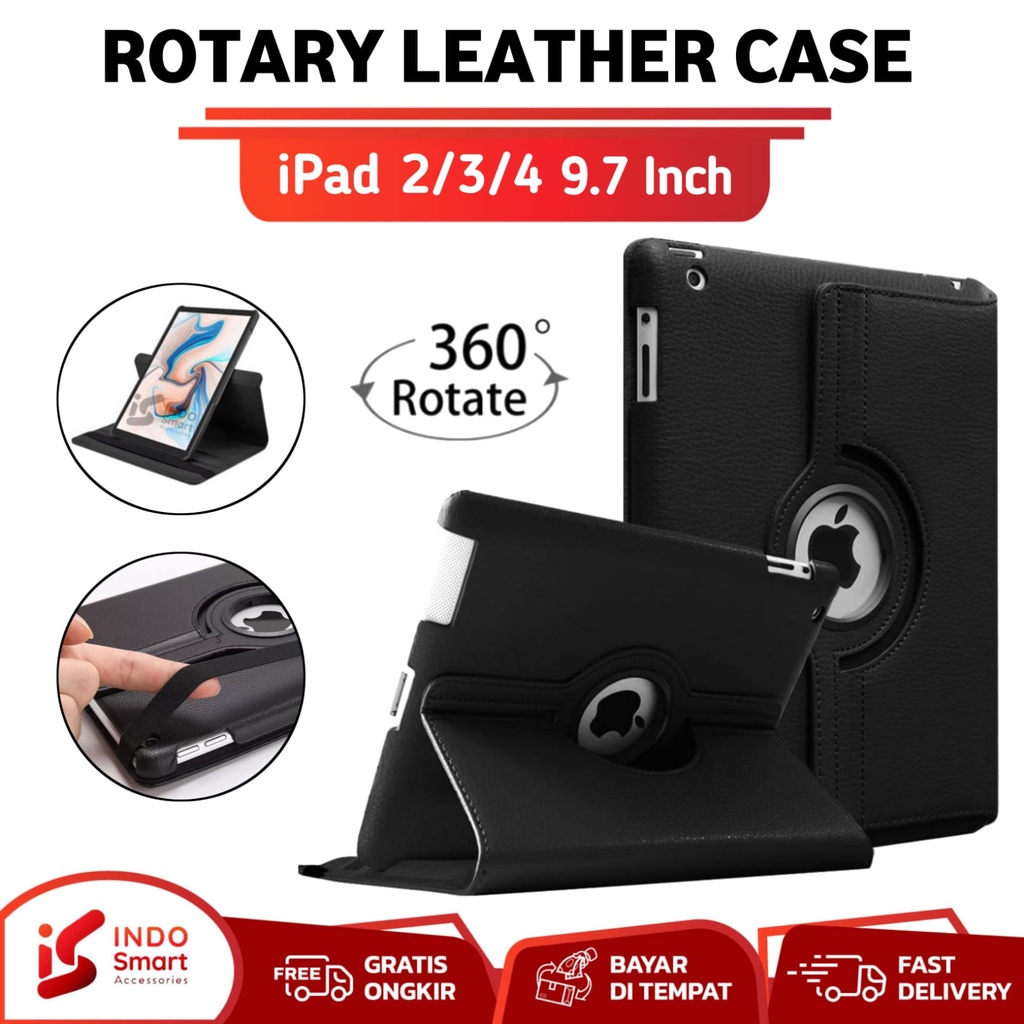 Jual Case Ipad 2 / Ipad 2 / Ipad 2 3 4 9.7 inch Casing Rotary Leather ...
