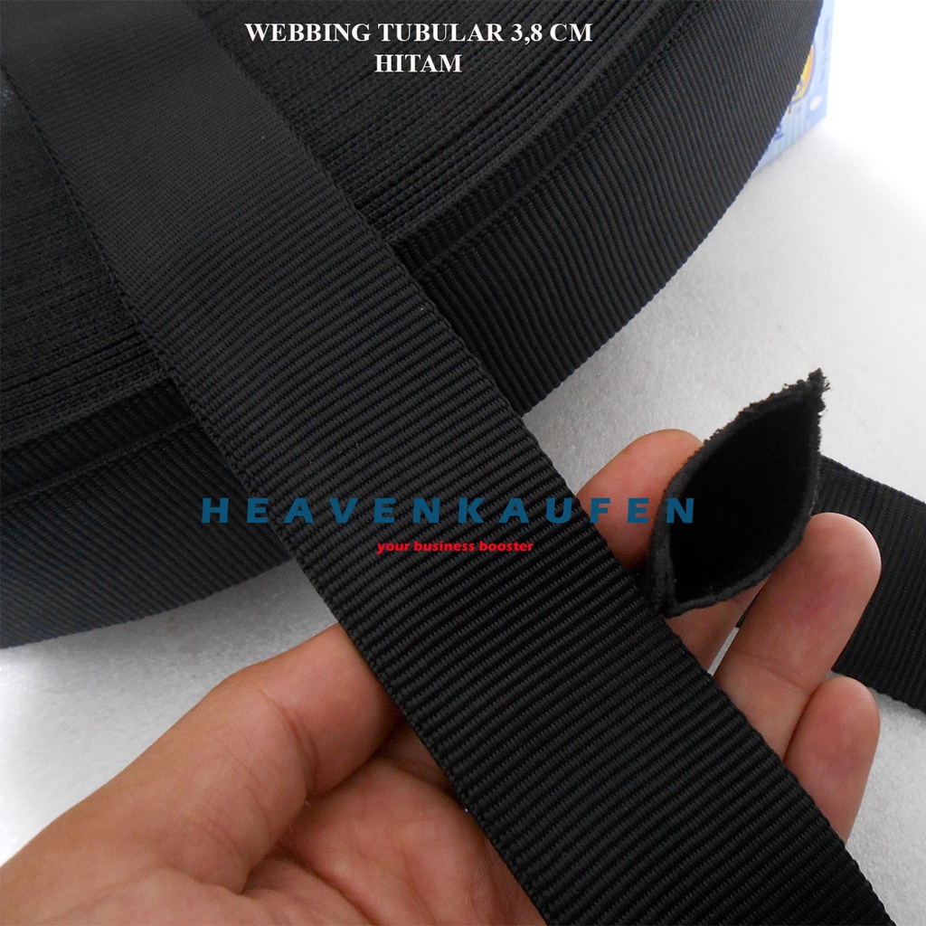Jual Webbing Tubular Dobel Lebar 3,8 cm Warna Hitam Harga Per Meter ...