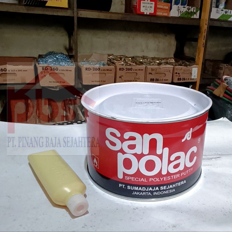 Jual SANPOLAC 1KG dan 250GR / DEMPUL BESI SAN POLAC / DEMPUL SANPOLAC ...