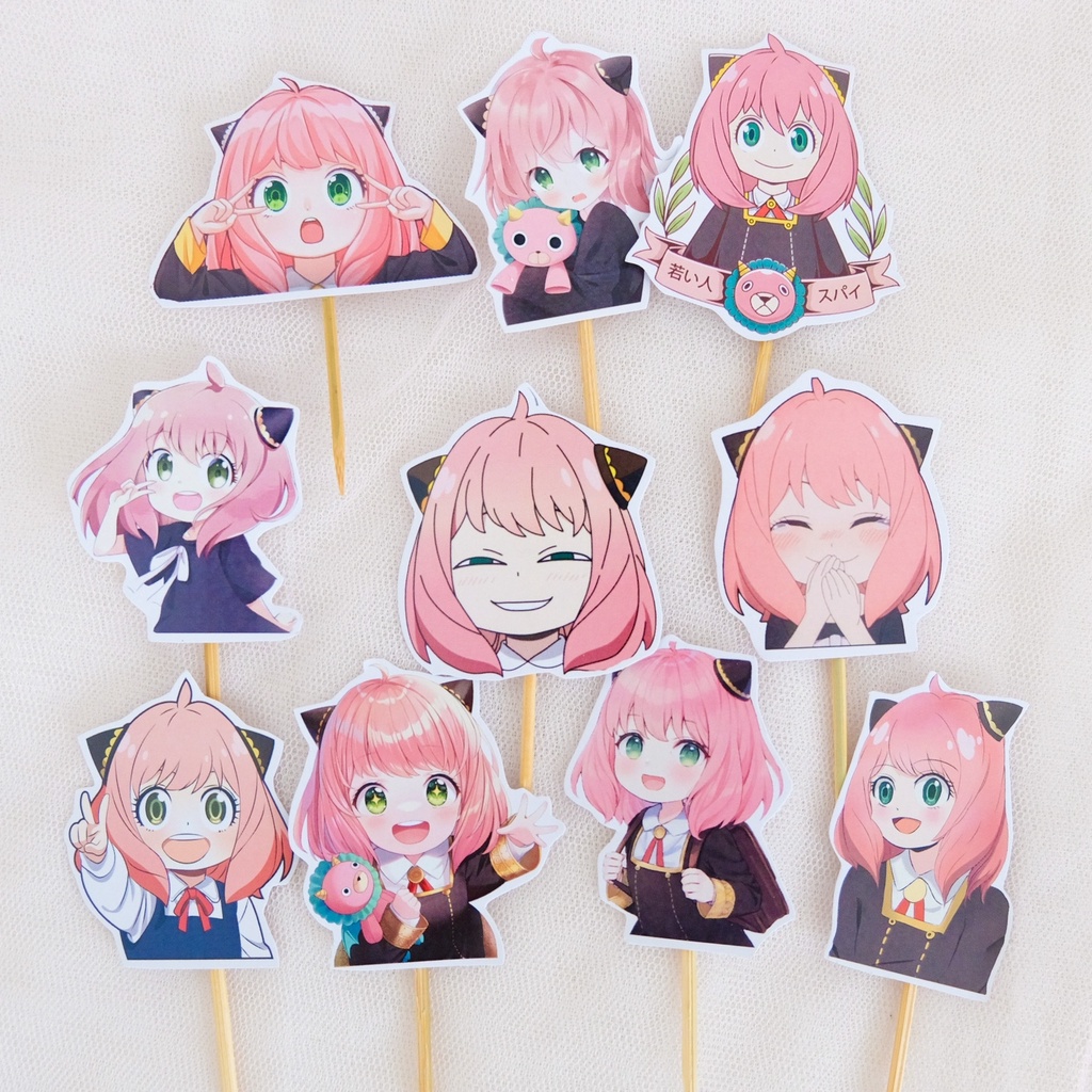 Jual Cupcake Topper Birthday Hiasan Kue Cupcake Ulang Tahun Anya Spy X ...