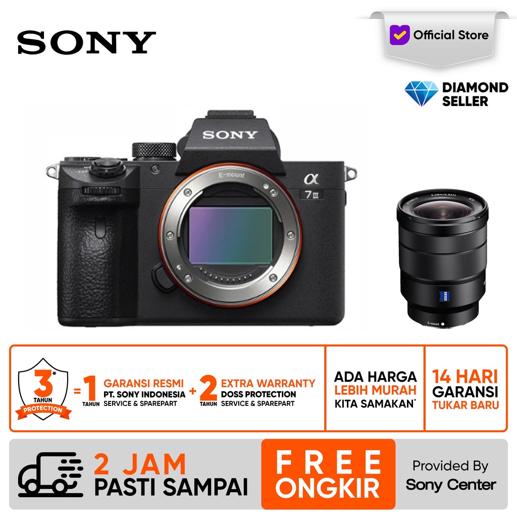 Jual SONY ALPHA A7III Body Only FullFrame E-Mount Camera / BO / A7 III ...