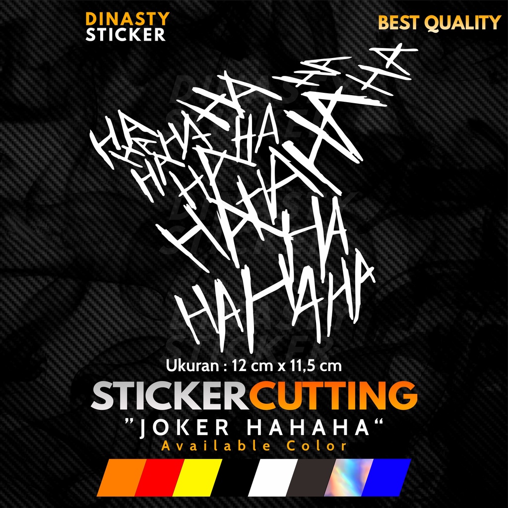 Jual STICKER STIKER CUTTING VIRAL JOKER HAHAHA HELM MOTOR MOBIL KEREN ...