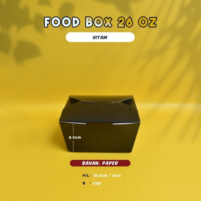 Jual FOOD BOX - KOTAK MAKAN KERTAS - KOTAK RICE BOX - HITAM - 26 OZ 1 ...