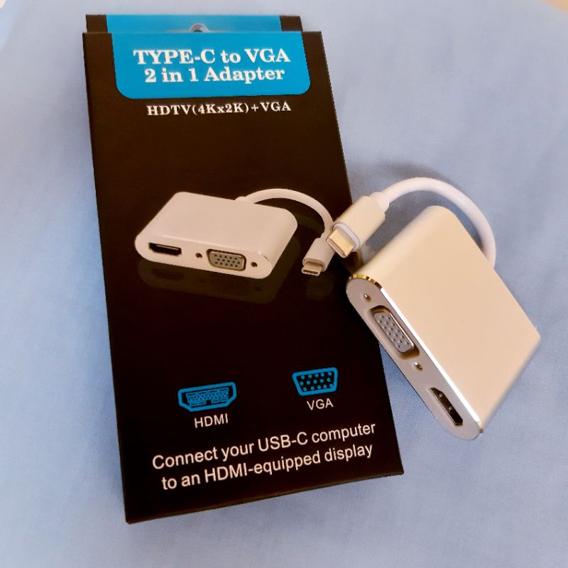 Jual CONVERTER USB TYPE C TO VGA + HDMI - CONVERTER USB 3.1 TYPE C TO ...