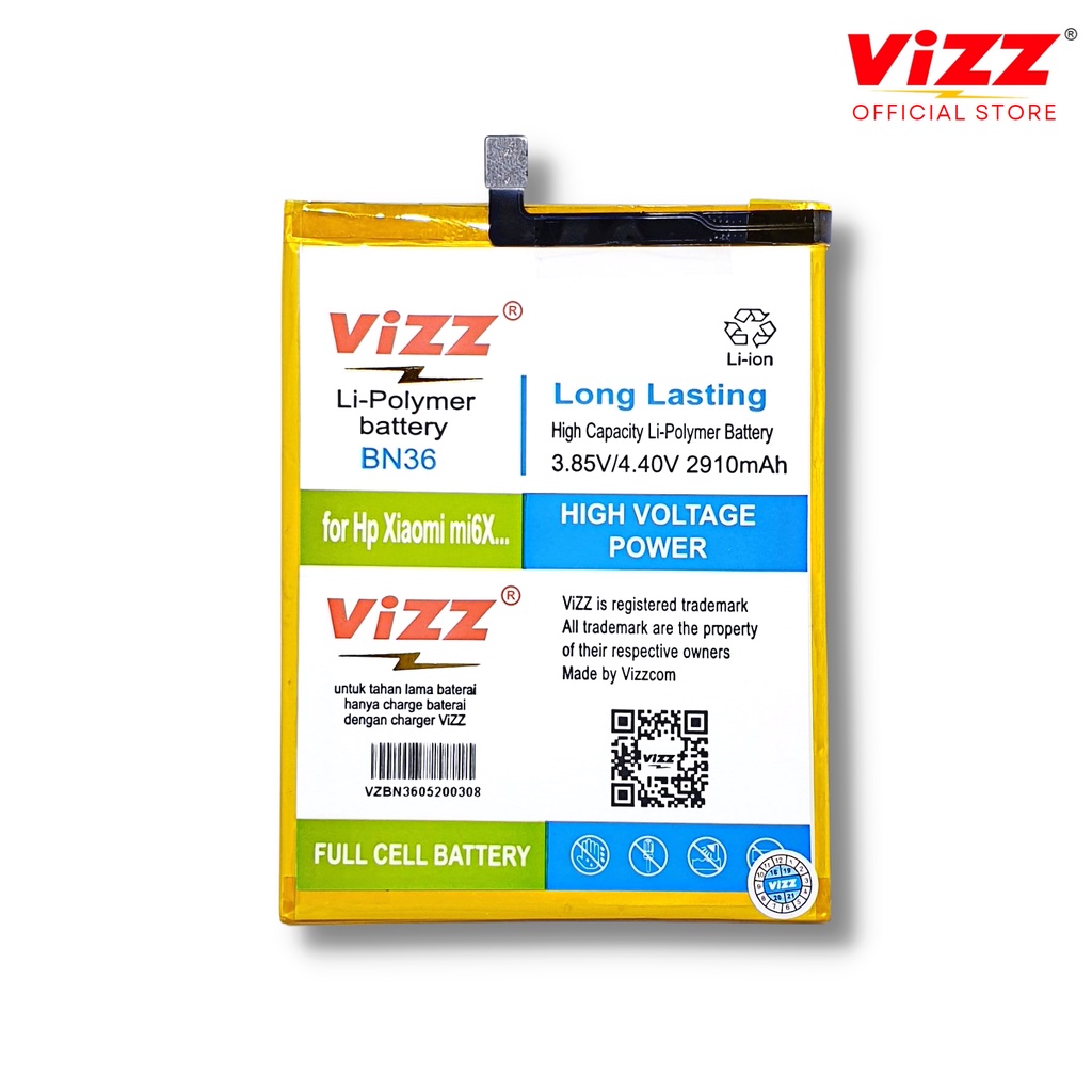 Jual VIZZ Baterai Xiaomi BN36 Batre Mi 6X / Mi A2 | Shopee Indonesia