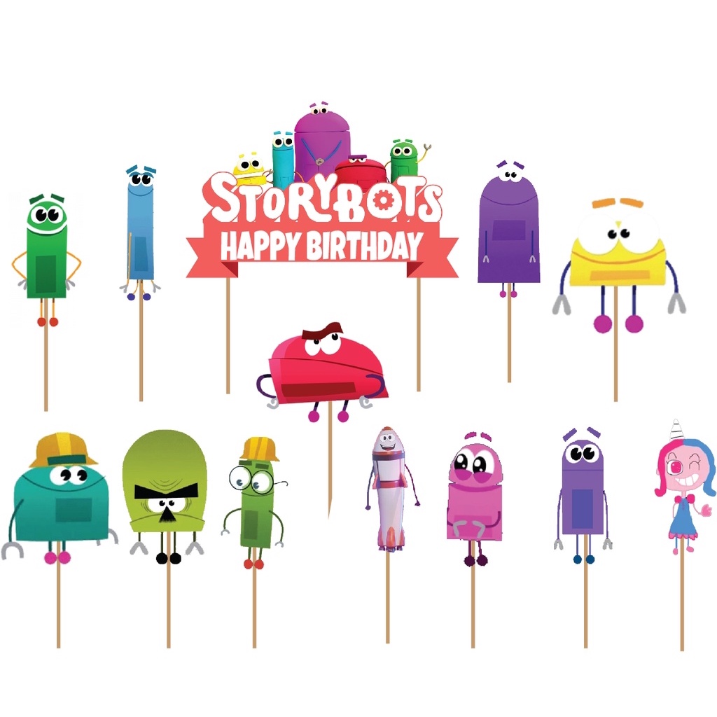 Jual cake topper hiasan kue ulang tahun karakter StoryBots Story Bots ...