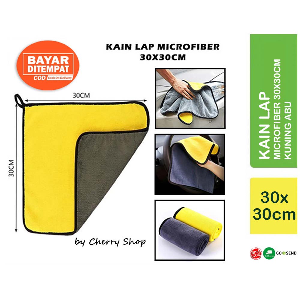 Jual [LAP 2 SISI | 30X30CM] Kain Lap Microfiber Serbaguna 30X30Cm 2 ...