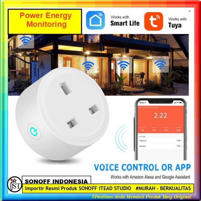 Jual TUYA SMART PLUG WIFI TIMING SMARTLIFE POWER MONITOR UK ANDROID IOS | Shopee Indonesia