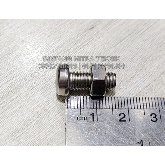 Jual BAUT JP STAINLESS STEEL SS304 M6 x 15 PAN HEAD + MUR SS304 M6 ...