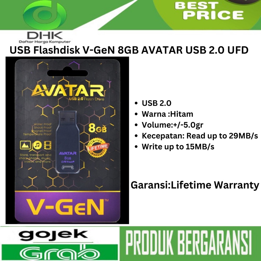 Jual USB Flashdisk V-GeN 8GB AVATAR USB 2.0 UFD Flashdrive VGEN ...