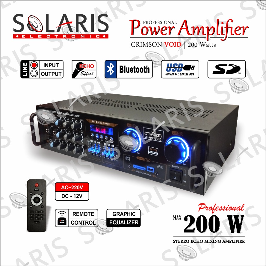 Jual POWER AMPLIFIER BLUETOOTH 200 Watt CRIMSON - VOID | Shopee Indonesia