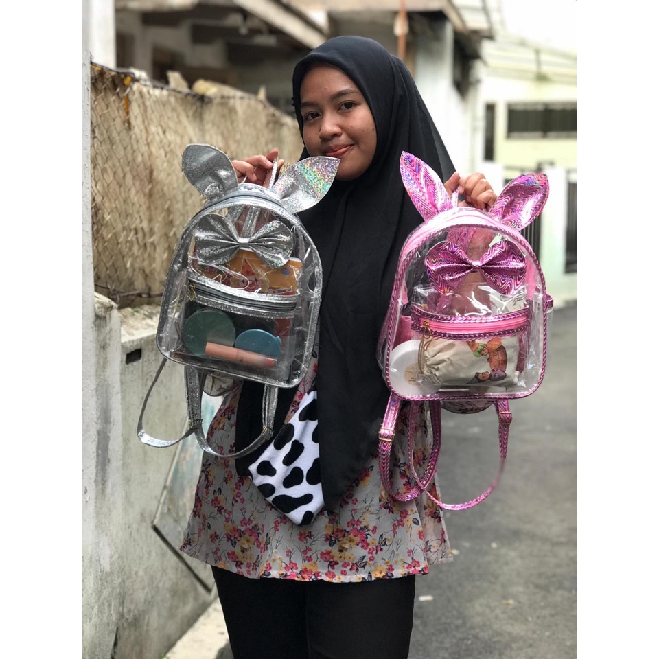 Jual Tas Ransel Wanita Tas Gendong Anak remaja Mini Bunny Pvc ...