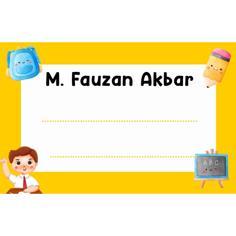 Jual STICKER LABEL NAMA CUSTOM NAMA TEMA SEKOLAH BACK TO SCHOOL ...