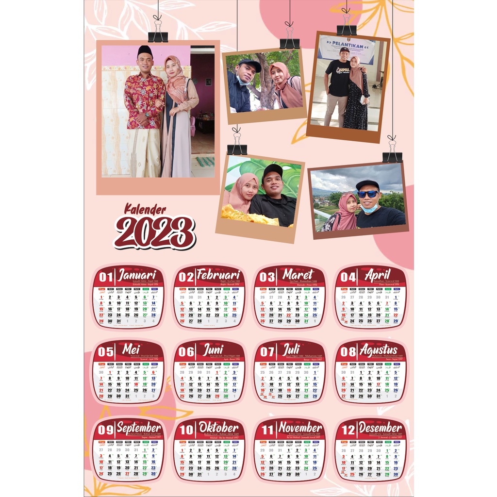 Jual Cetak Kalender 2023, Kalender Dinding Custom Foto Keluarga Family ...