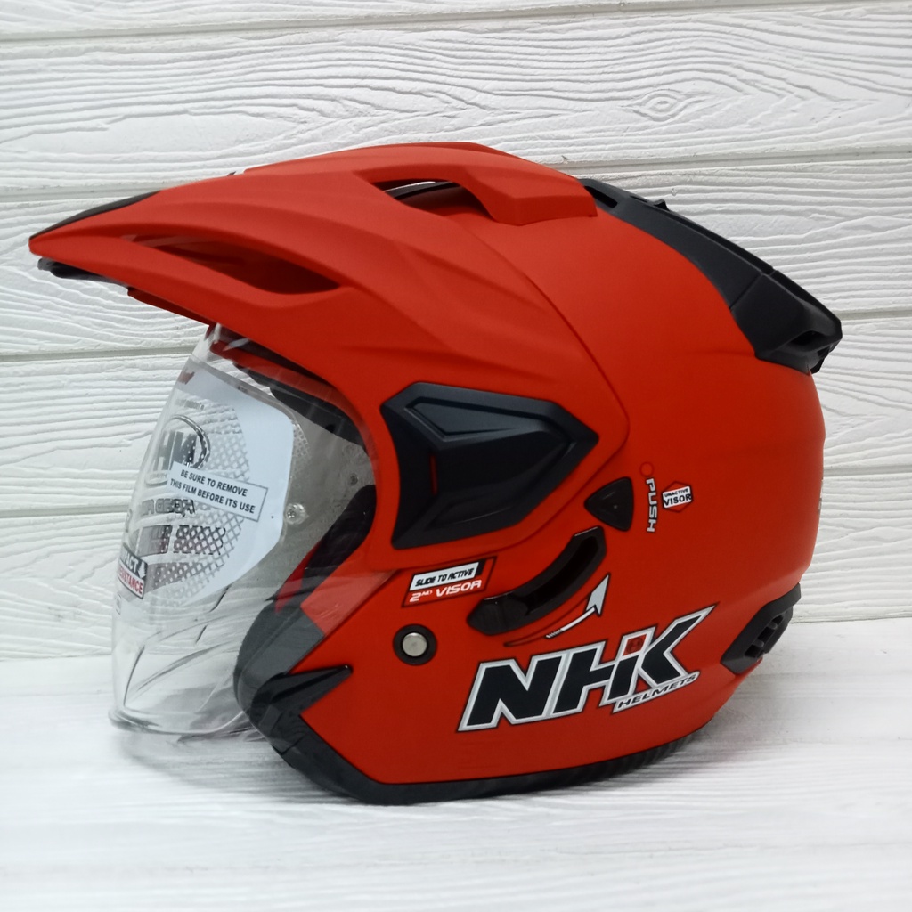 Jual Helm NHK Predator Crypton solid Double Visor Red Doff | Shopee ...