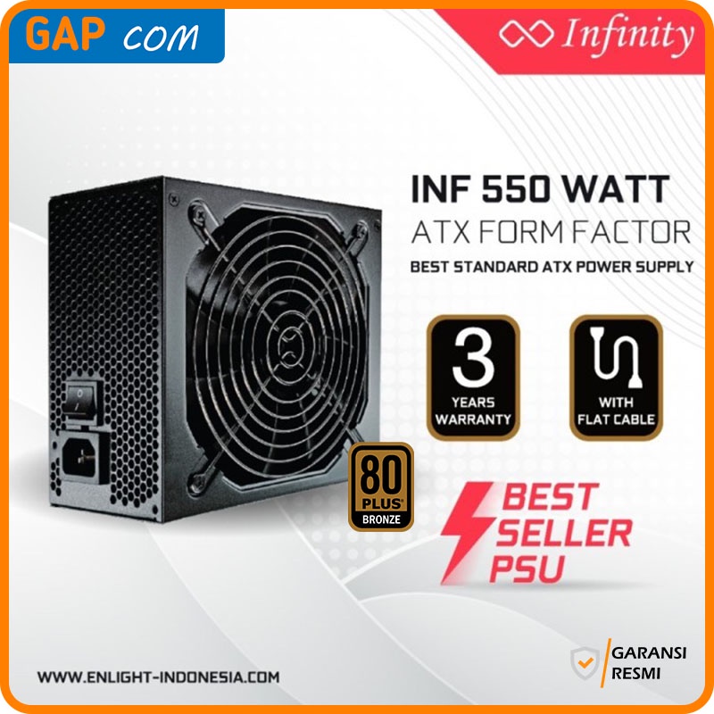 Jual PSU 550W Infinity Striker Power 550 Watt 80+ Bronze Pure Power Supply | Shopee Indonesia