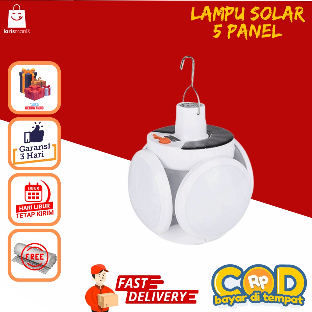 Jual Lampu Emergency LED Panel Solar 5 Sisi Gantung Hemat Energi Lampu ...
