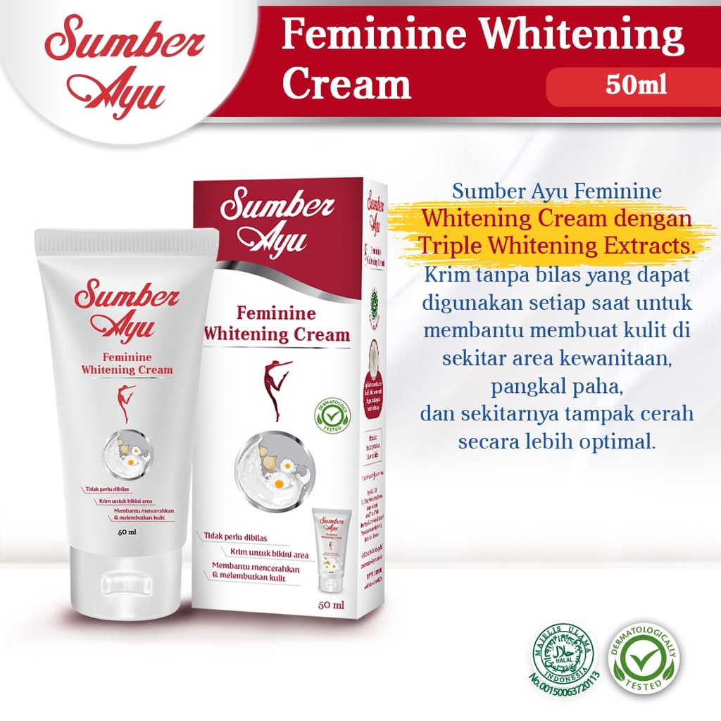 Jual Sumber Ayu Feminine Whitening Cream 50ml |krim pencerah | Shopee ...