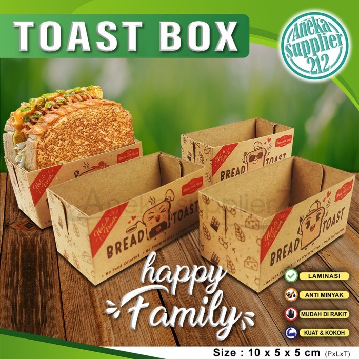 Jual Toast Box Roti Bakar - HAPPY FAMILY ed - KRAFT COKLAT 10x5x5 (50 ...