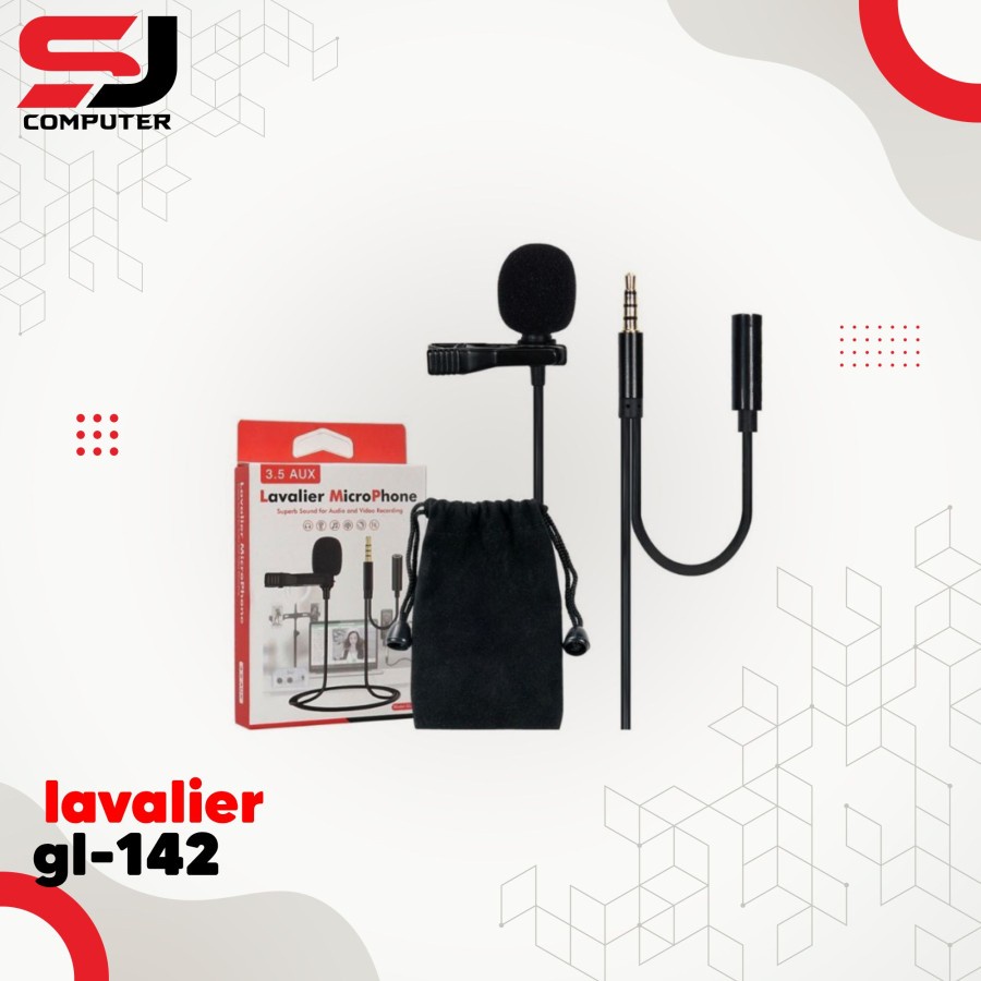 Jual Mic lavalier wired aux 3.5mm clip on gl-142-microphone jepit klip ...