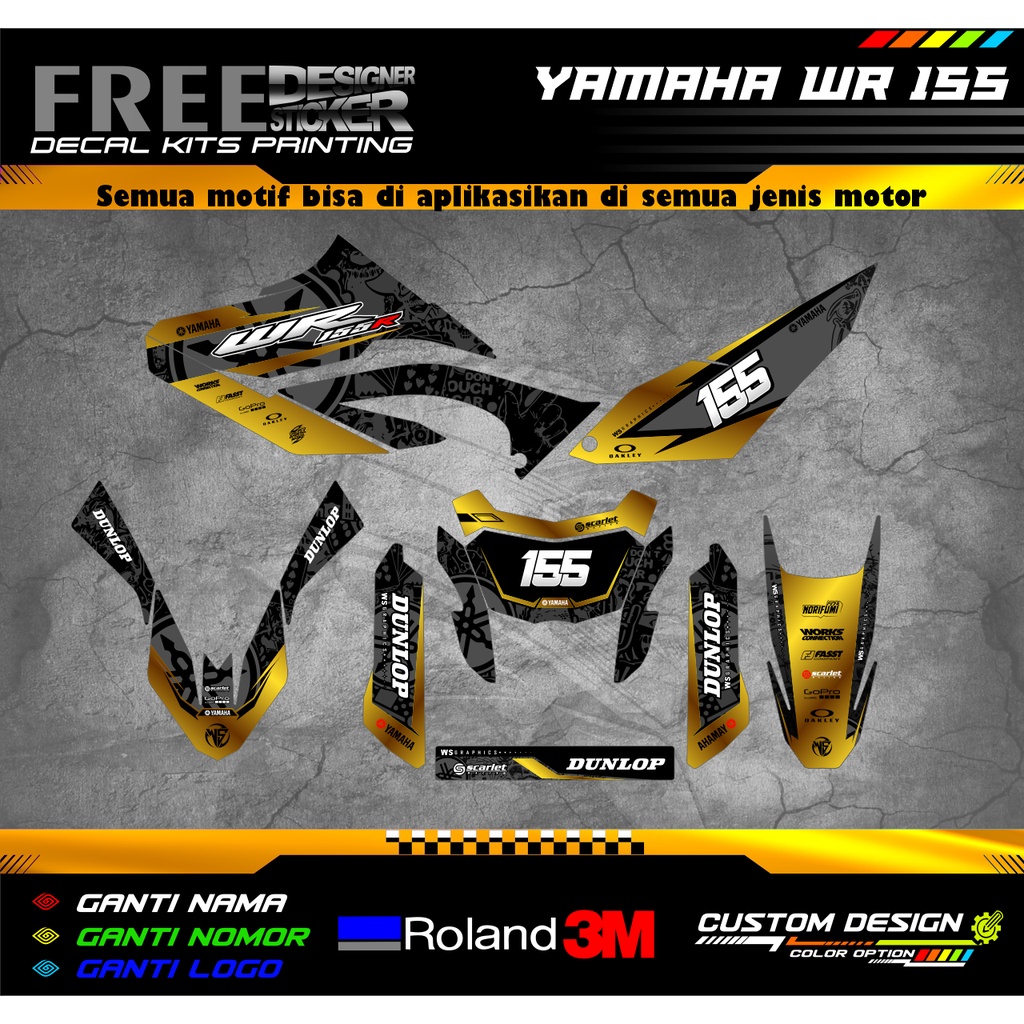 Jual DECAL STICKER YAMAHA WR 155 CUSTOM GOLD | Shopee Indonesia
