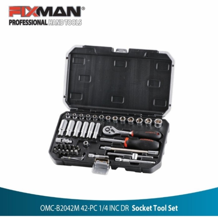 Jual Shock Fixman Set Kunci Shock 42 Pcs Set Socket Tools 1/4 Inch ...