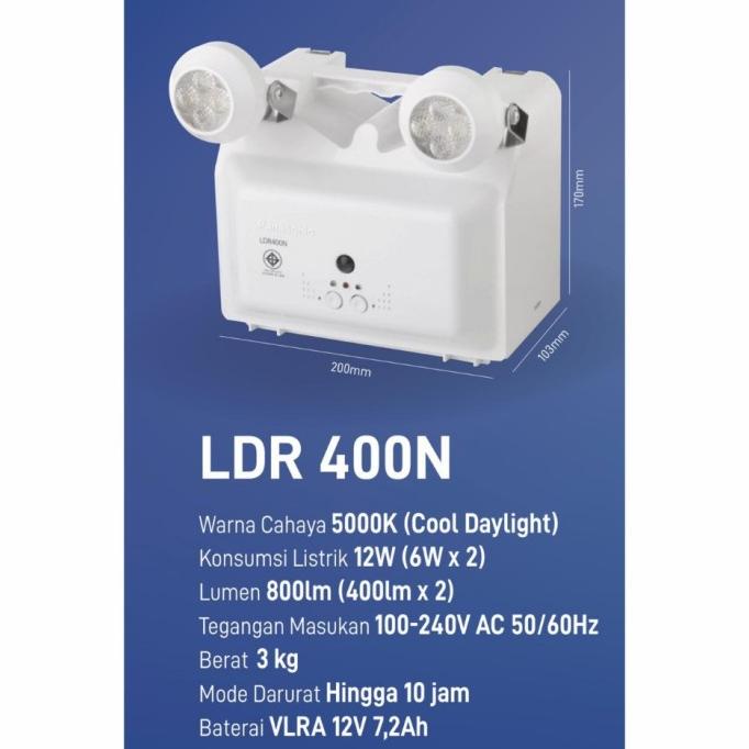 Jual lampu emergency panasonic LDR400N twin spot led | Shopee Indonesia